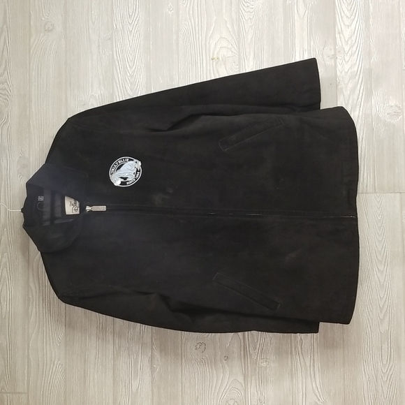 Disney | Jackets & Coats | Vintage Eyeore Black Suede Leather Disney ...